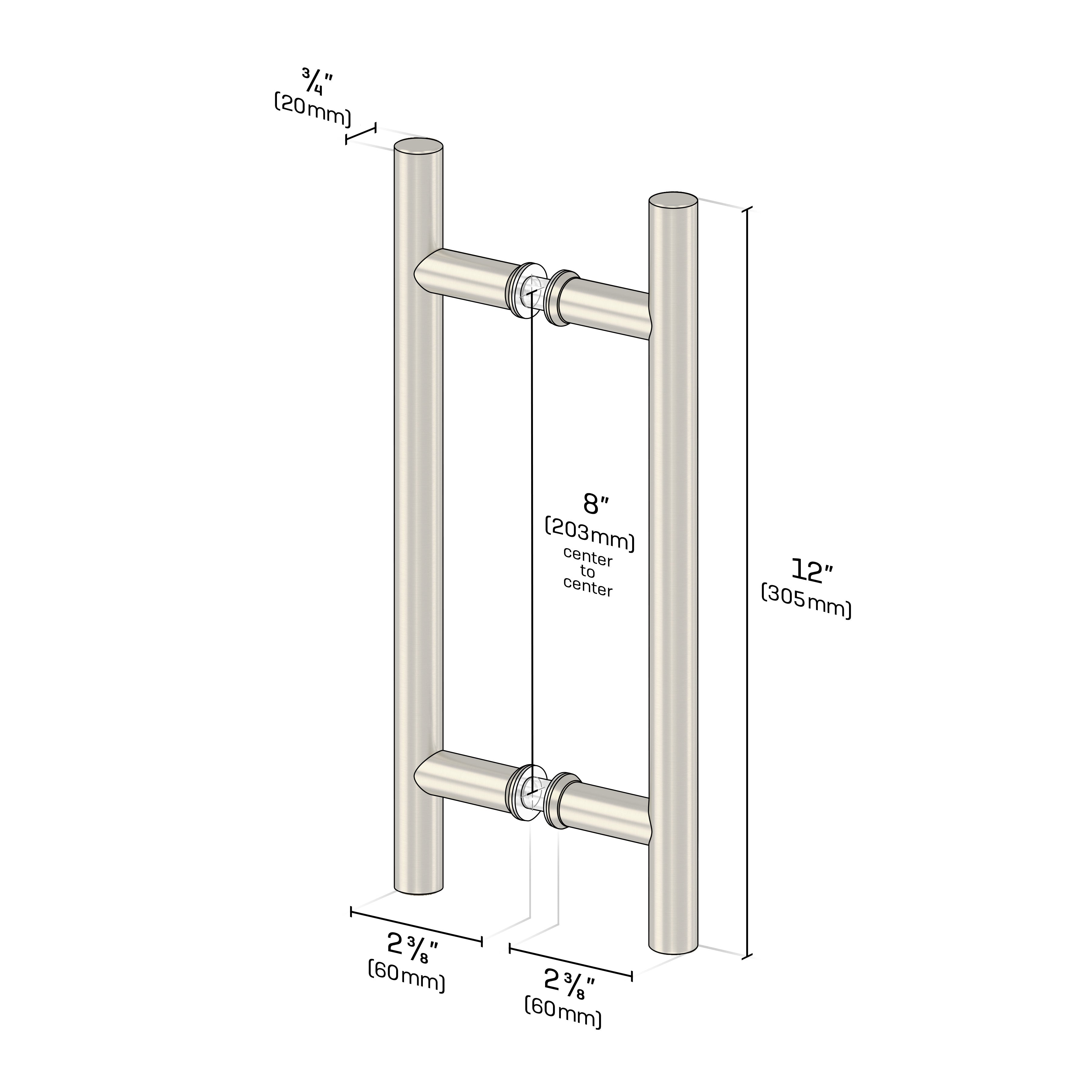 8" Ladder Style Back-to-Back Pull Handle – Future Glass LLC