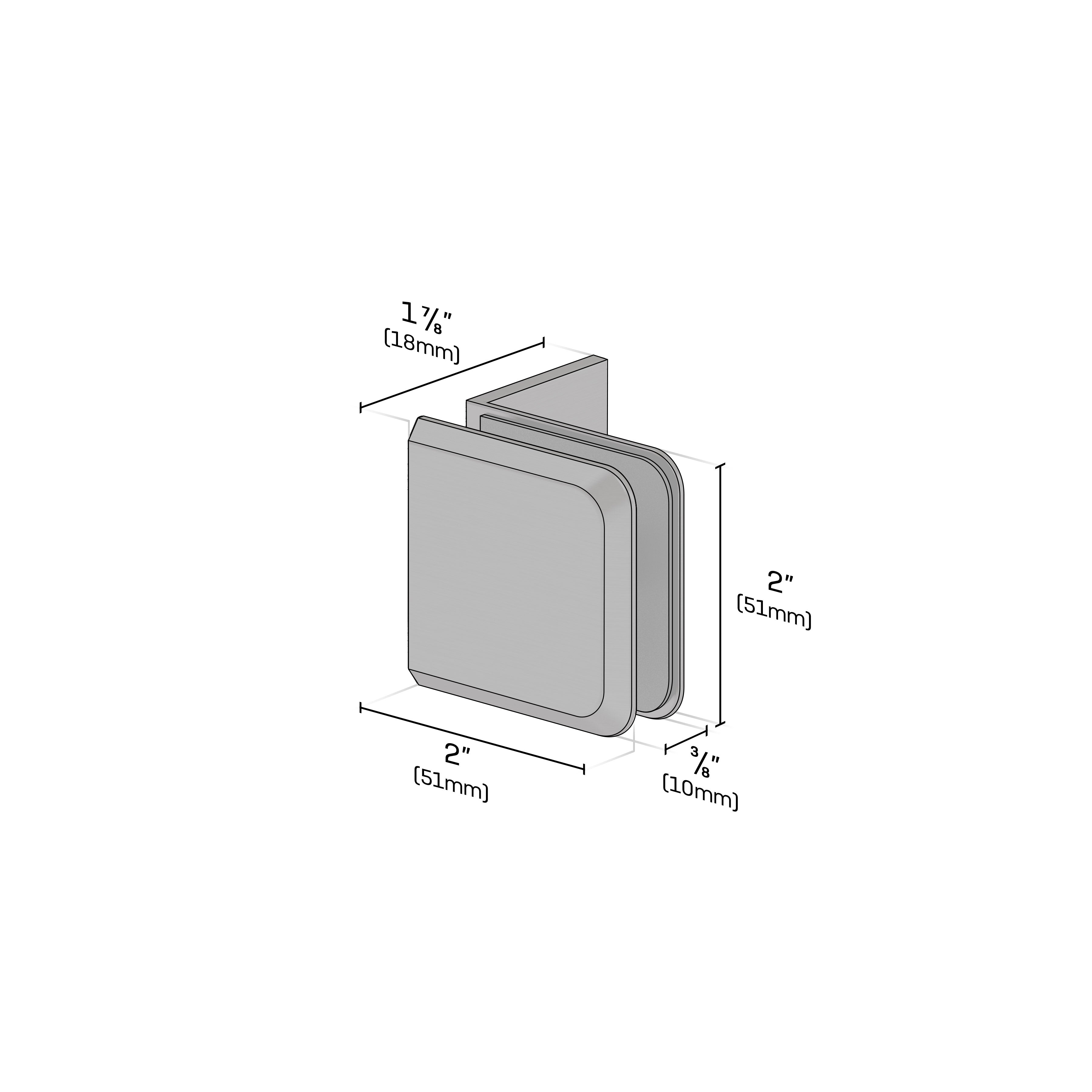 Fixed Panel Clip with Small Leg – Future Glass LLC