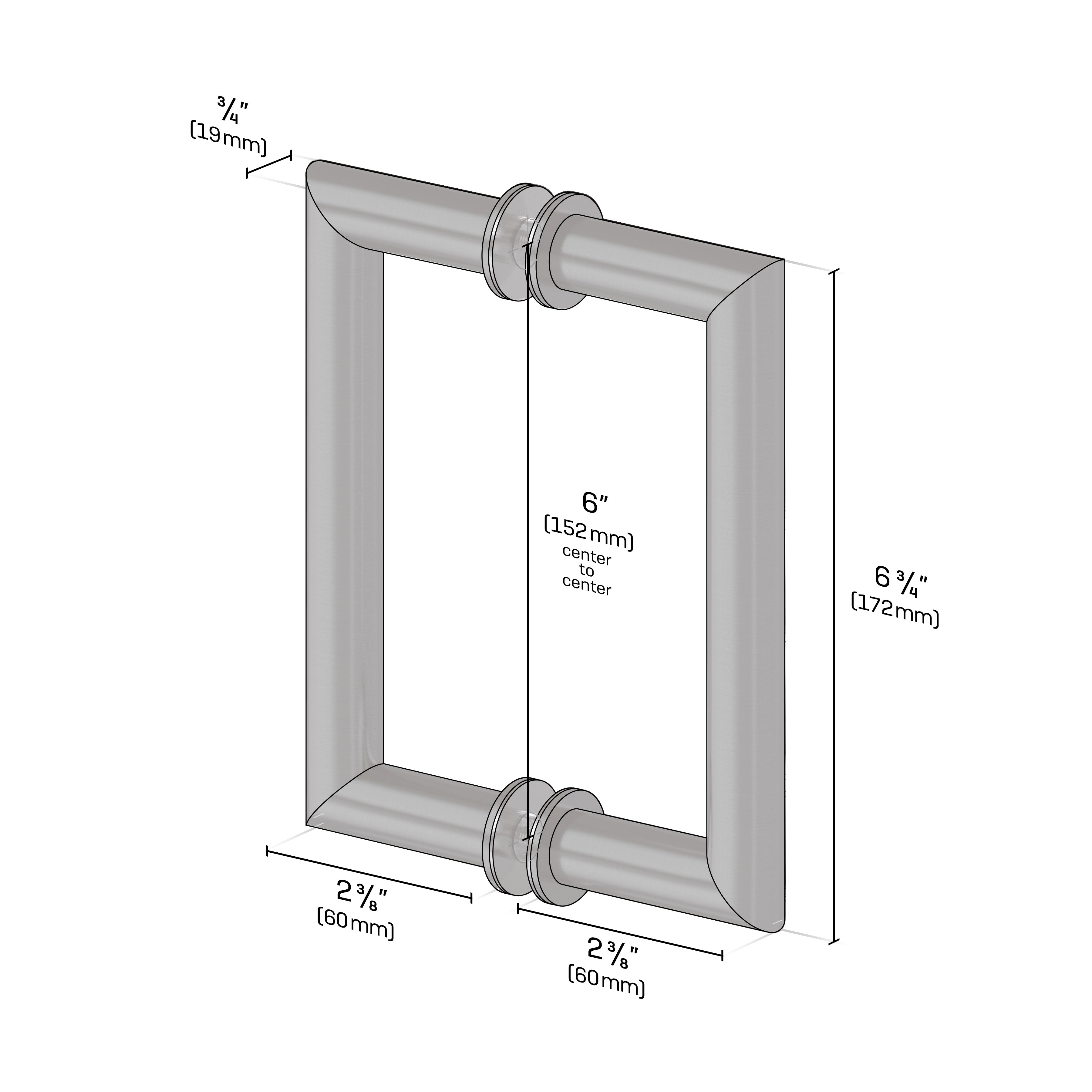 8" Round Tubing Mitered Corner Back-to-Back Pull Handle – Future Glass LLC