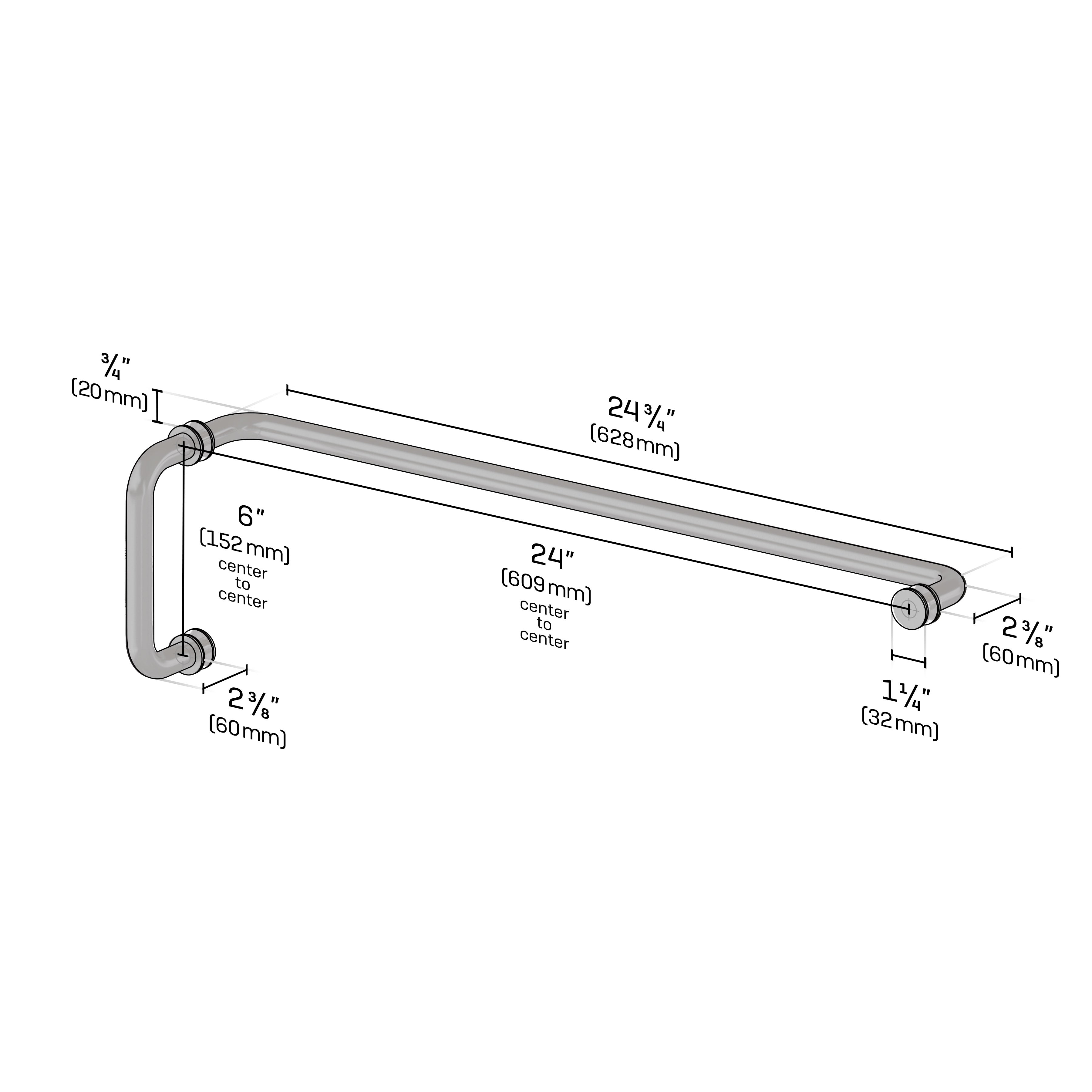 8" Pull Handle and 24" Towel Bar Combination – Future Glass LLC