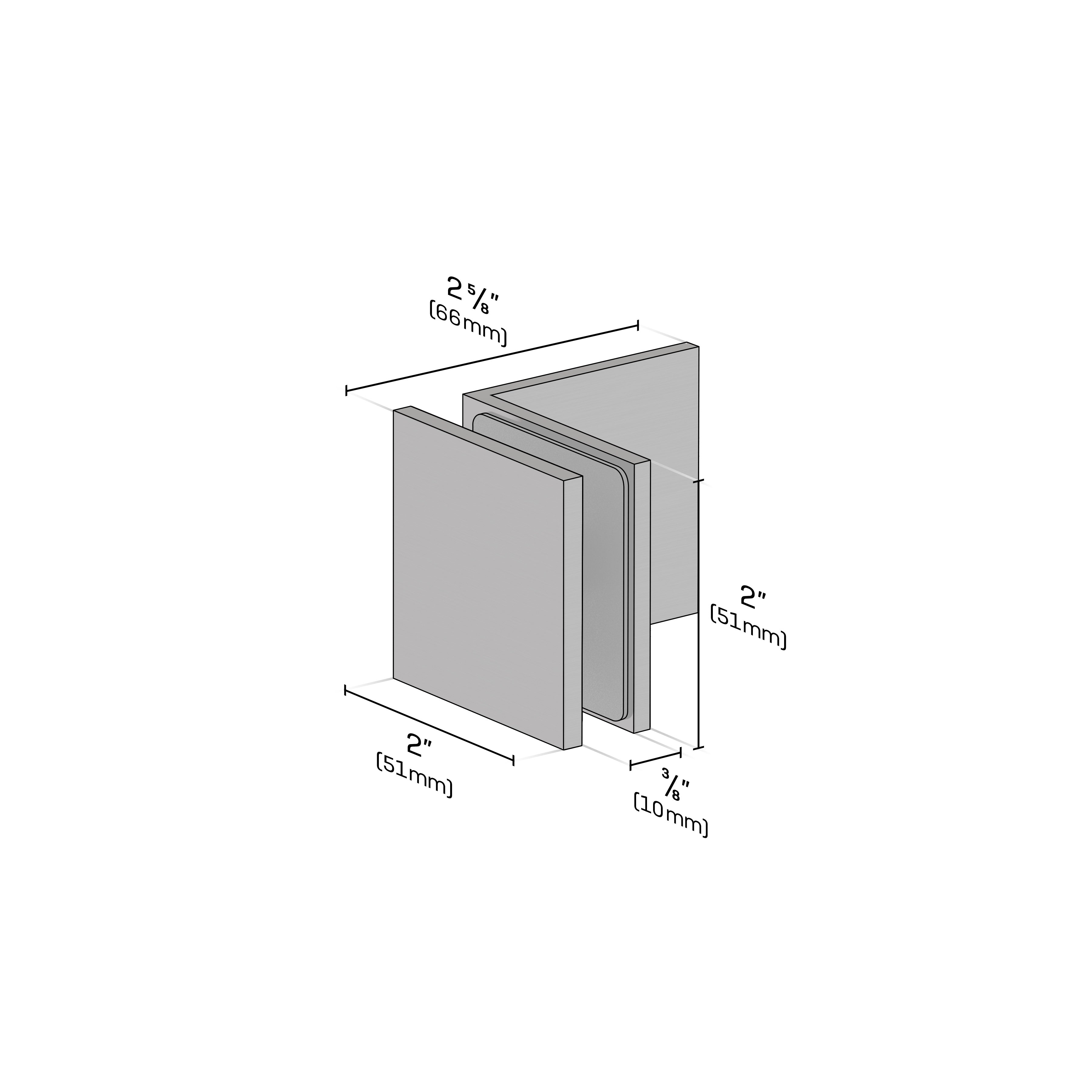 Wall Mount Fixed Panel Clip with Large Leg – Future Glass LLC