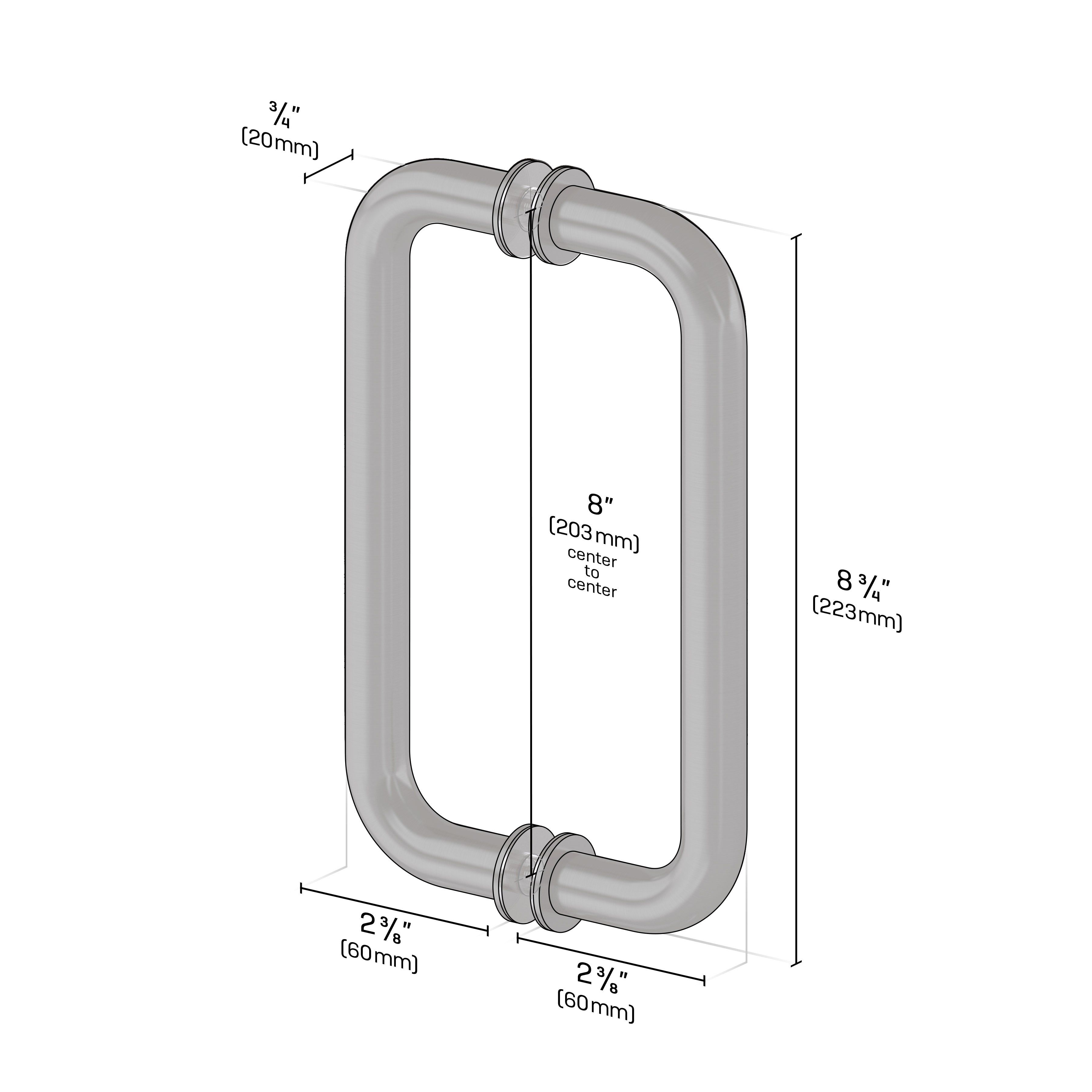 8" Tubular Back-to-Back Pull Handle – Future Glass LLC