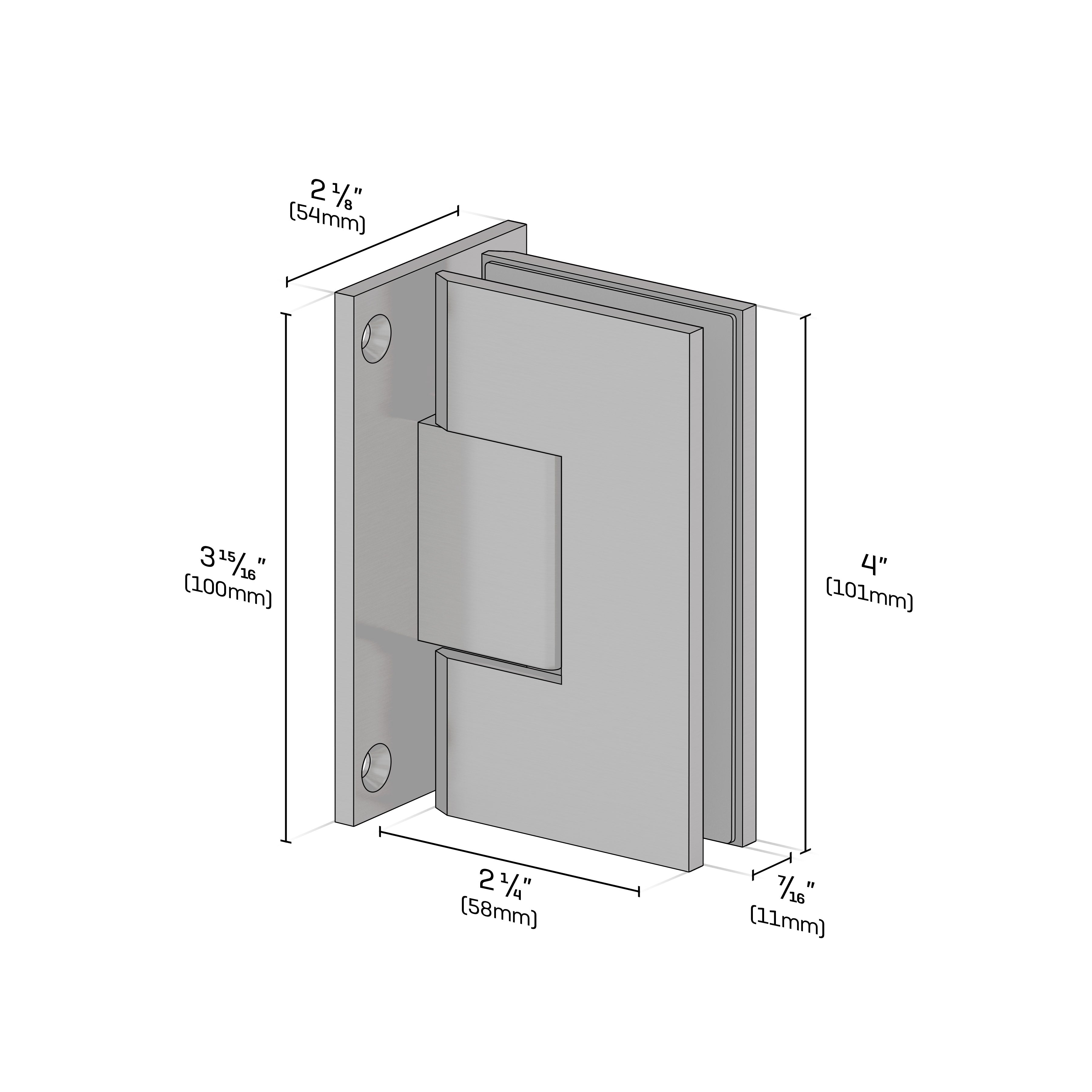 Wall Mount Full Back Plate Hinge – Future Glass LLC